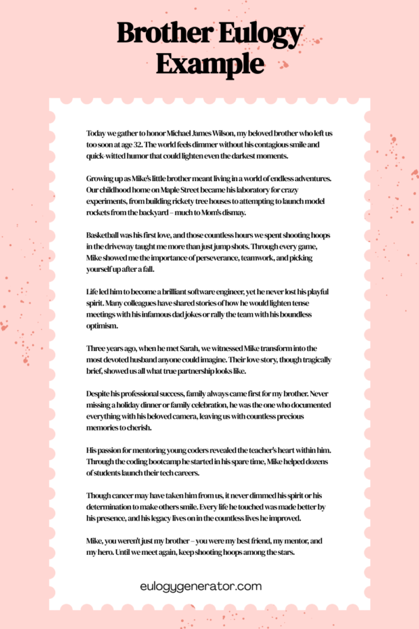 25 Eulogy Examples to Honor Loved Ones | Eulogy Generator