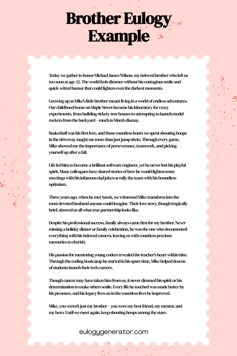 25 Eulogy Examples to Honor Loved Ones | Eulogy Generator