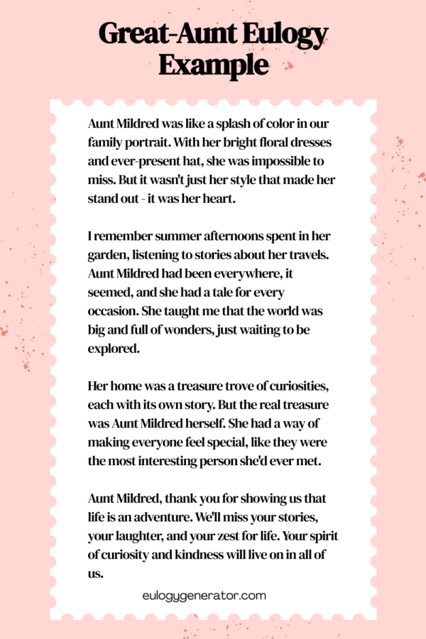 25 Eulogy Examples to Honor Loved Ones | Eulogy Generator