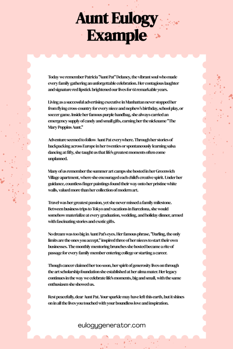 25 Eulogy Examples to Honor Loved Ones | Eulogy Generator