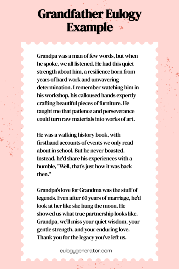 100 Eulogy Examples: Templates, Examples, and Advice - Eulogies By Jen