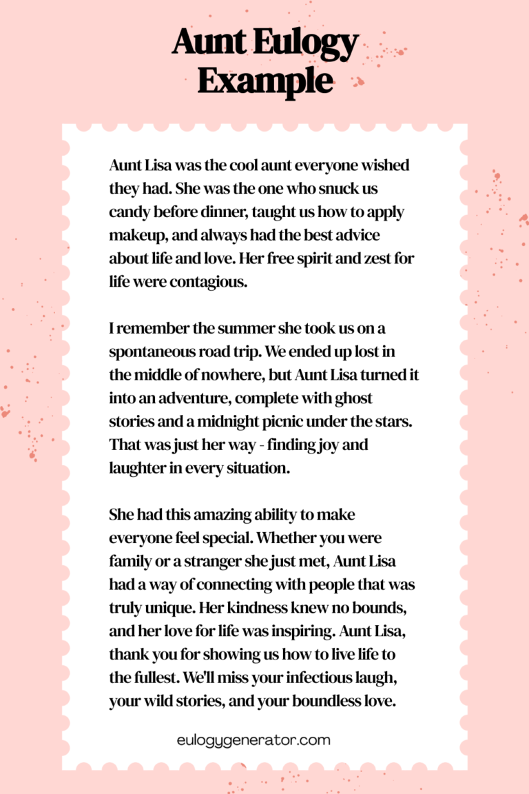 25 Eulogy Examples to Honor Loved Ones | Eulogy Generator