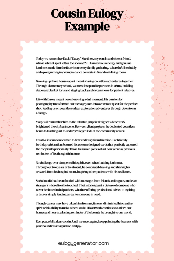 100 Eulogy Examples: Templates, Examples, and Advice - Eulogies By Jen