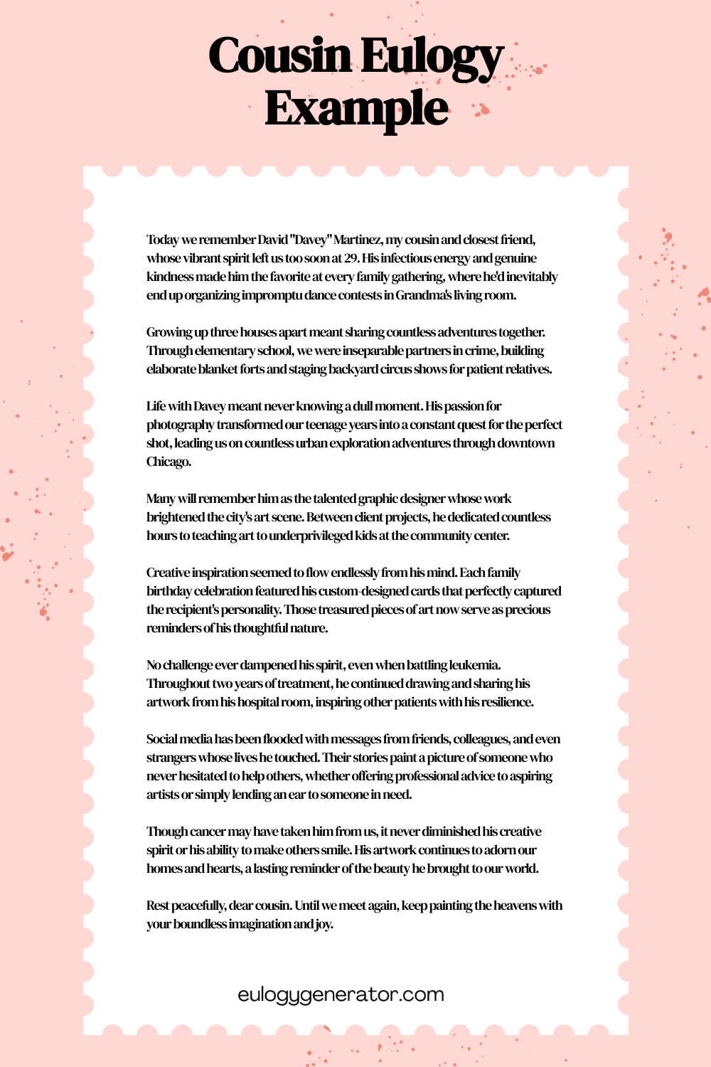 100 Eulogy Examples: Templates, Examples, and Advice - Eulogies By Jen