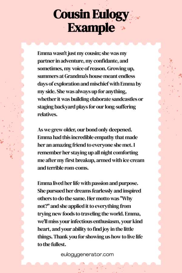 25 Eulogy Examples to Honor Loved Ones | Eulogy Generator