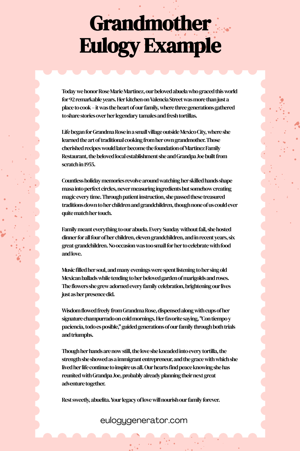 25 Eulogy Examples to Honor Loved Ones | Eulogy Generator