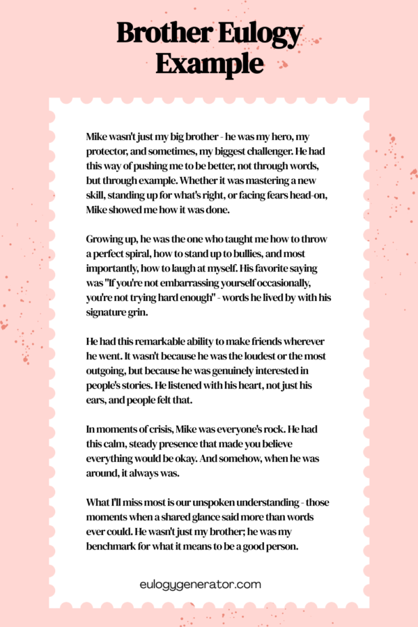 25 Eulogy Examples to Honor Loved Ones | Eulogy Generator
