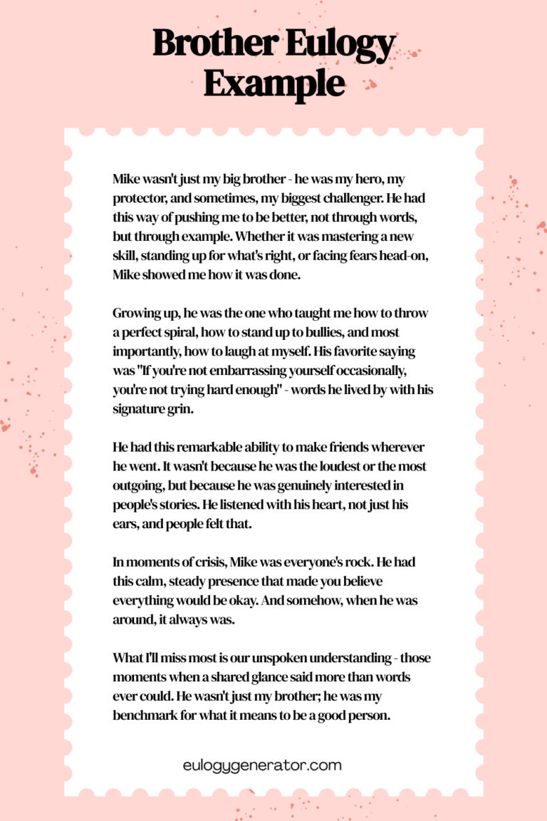 25 Eulogy Examples to Honor Loved Ones | Eulogy Generator