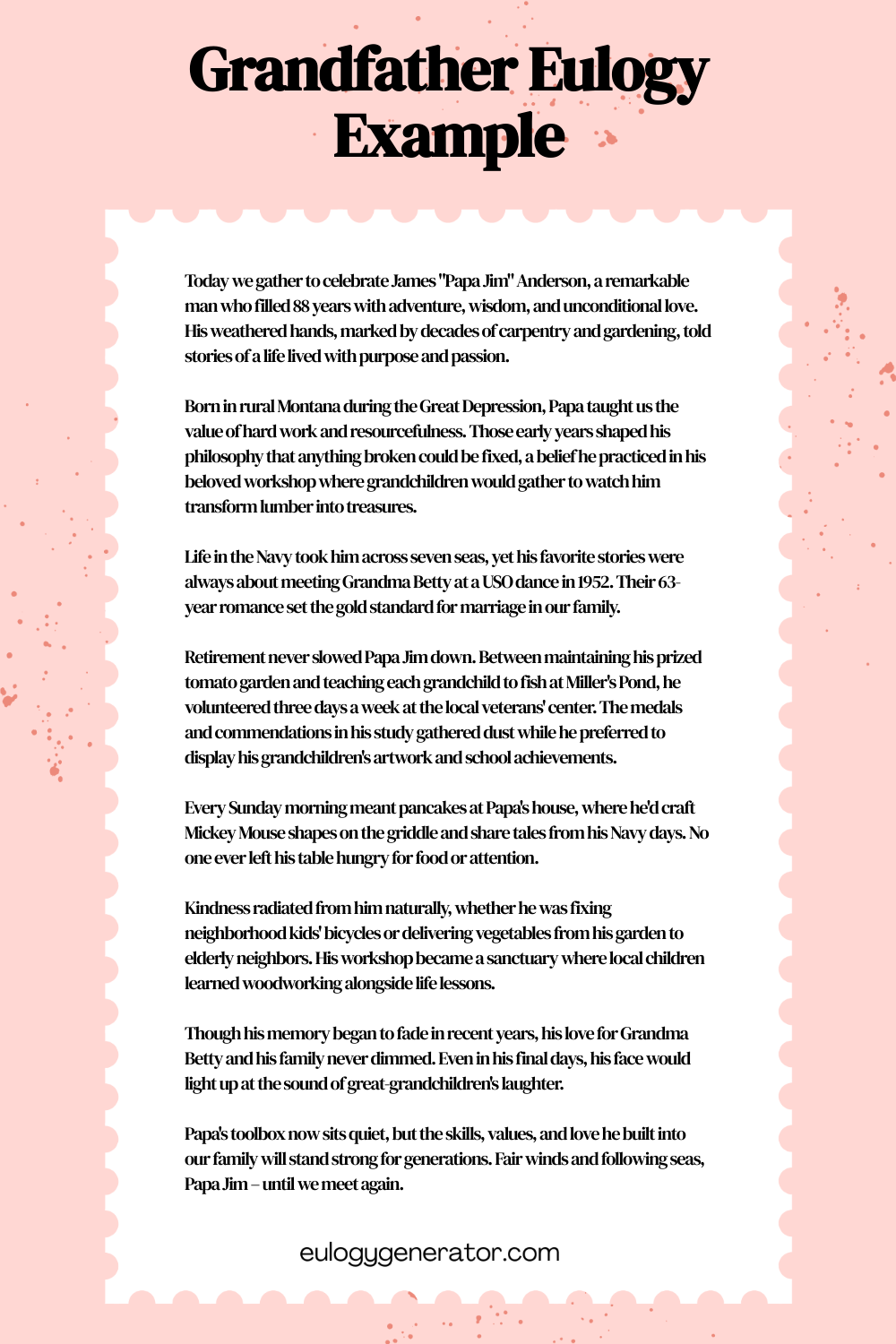 25 Eulogy Examples to Honor Loved Ones | Eulogy Generator