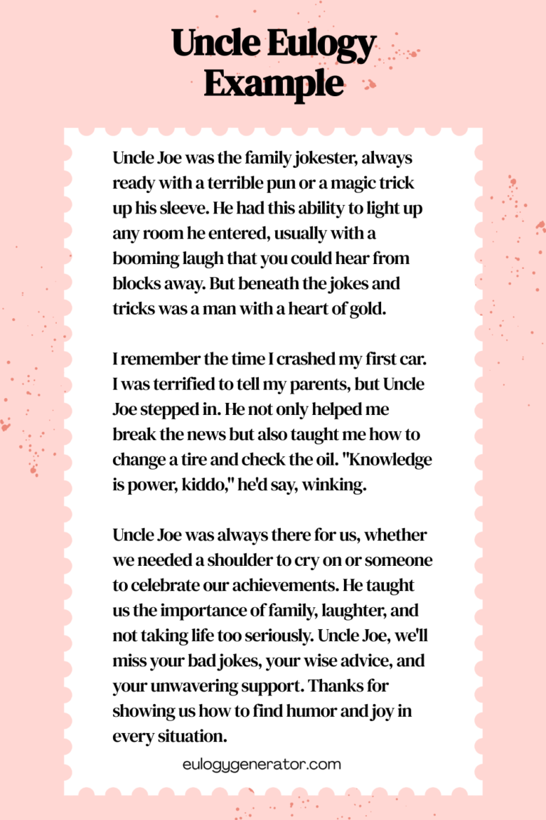 25 Eulogy Examples to Honor Loved Ones | Eulogy Generator