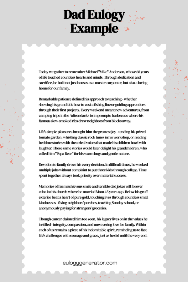 25 Eulogy Examples to Honor Loved Ones | Eulogy Generator