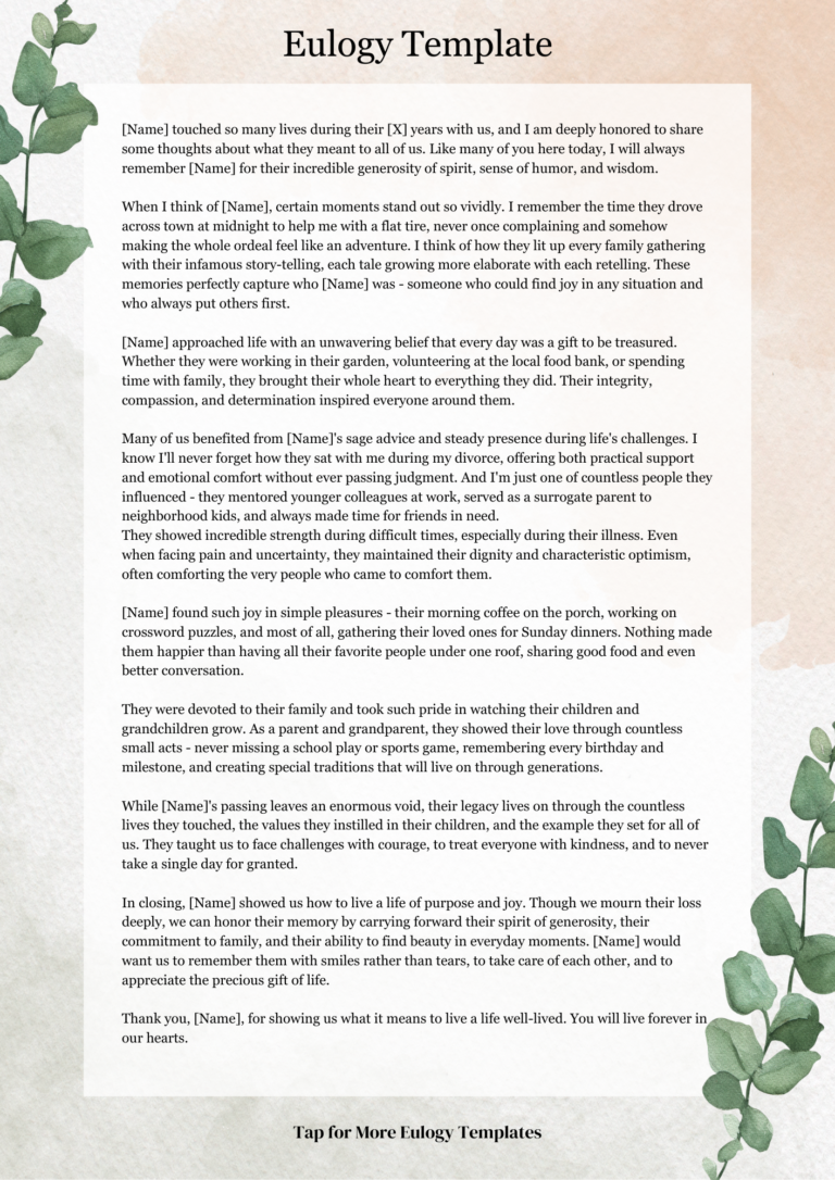 How to Write a Eulogy That Honors | Eulogy Generator