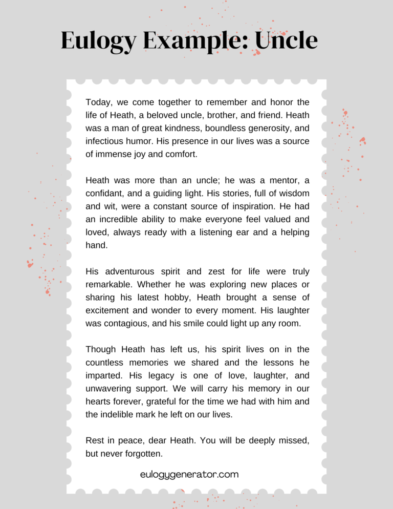 20 Heartfelt Uncle Eulgoy Examples