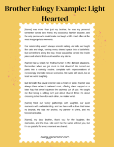 A Guide on Writing a Eulogy for Your Brother