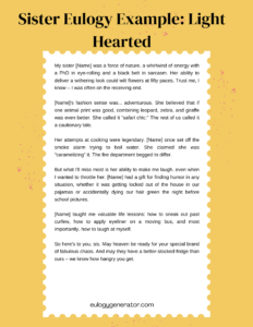A Guide on Writing a Eulogy for Your Sister