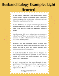 A Guide on Writing a Eulogy for Your Husband