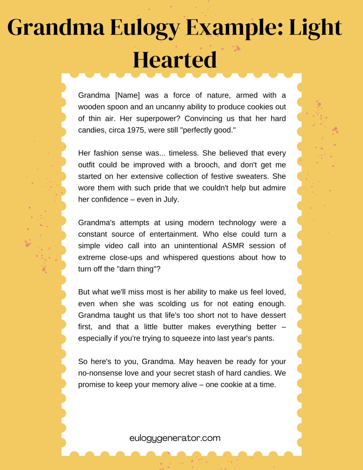 A Guide on Writing a Eulogy for Your Grandma