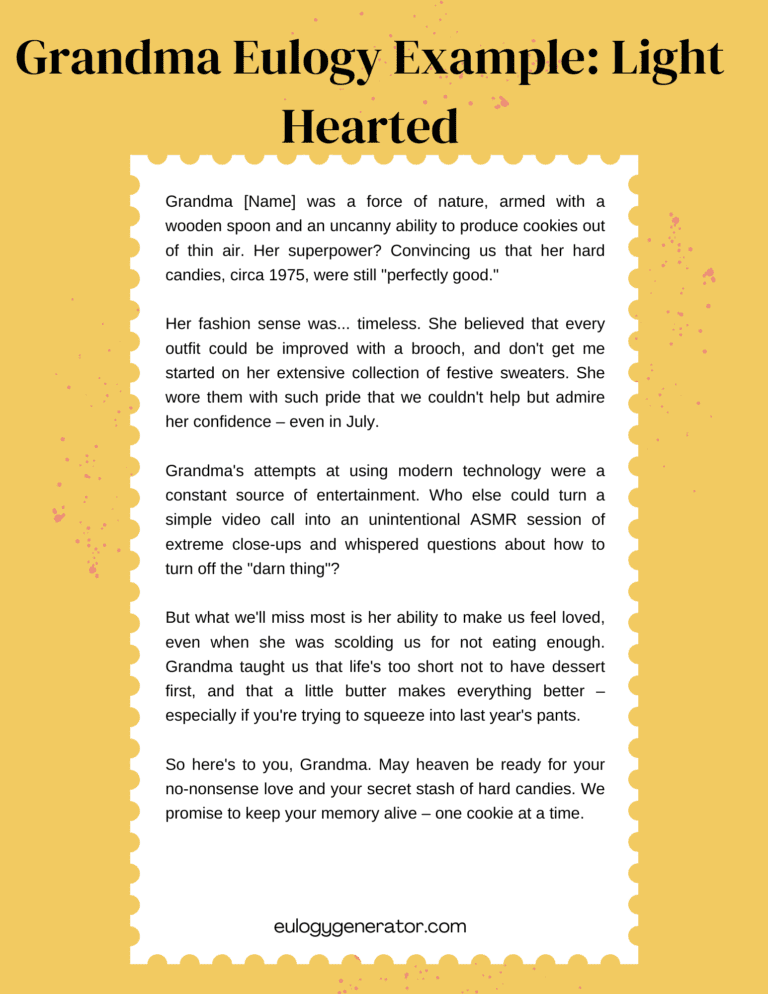 A Guide on Writing a Eulogy for Your Grandma