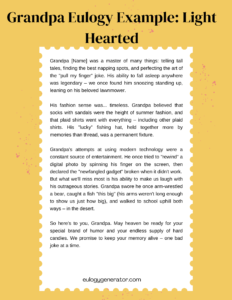 A Guide on Writing a Eulogy for Your Grandpa