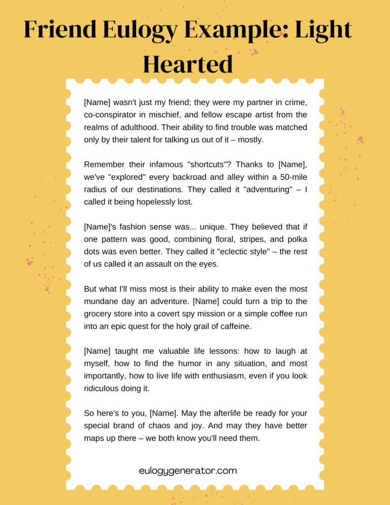 A Guide on Writing a Eulogy for Your Friend