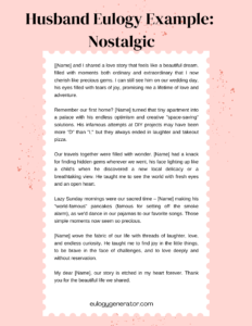 A Guide on Writing a Eulogy for Your Husband