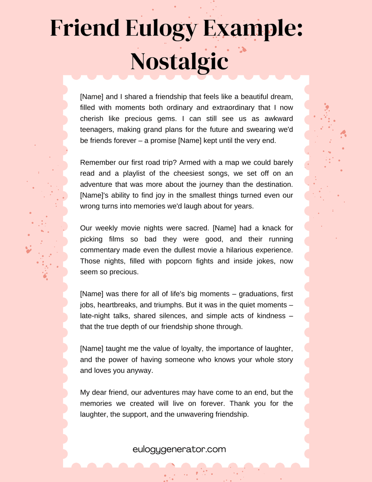 A Guide on Writing a Eulogy for Your Friend