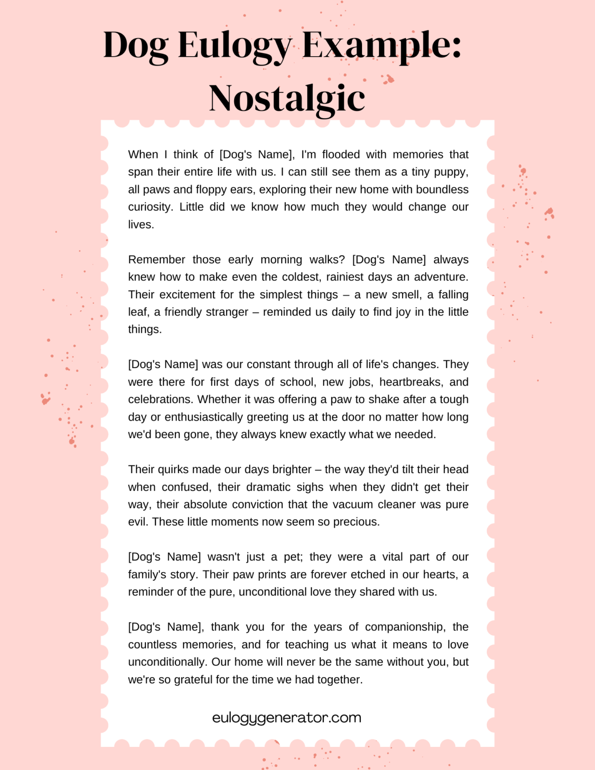 A Guide on Writing a Eulogy for Your Dog