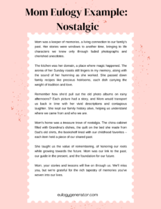 A Guide on Writing a Eulogy for Your Mom