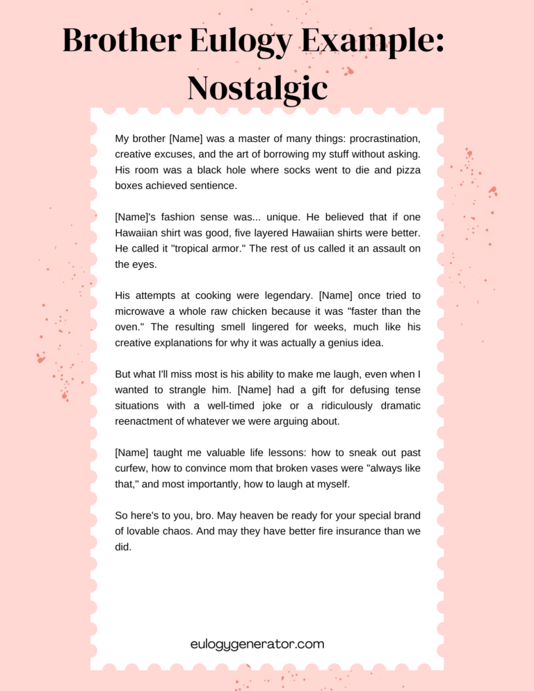 A Guide on Writing a Eulogy for Your Brother