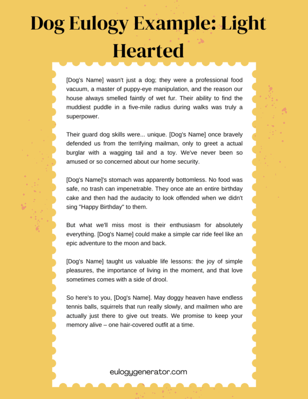 A Guide on Writing a Eulogy for Your Dog