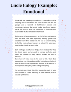 A Guide on Writing a Eulogy for Your Uncle