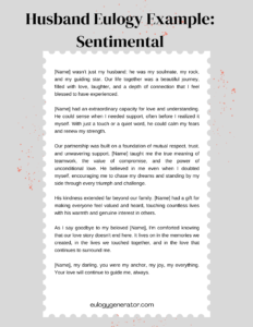 A Guide on Writing a Eulogy for Your Husband