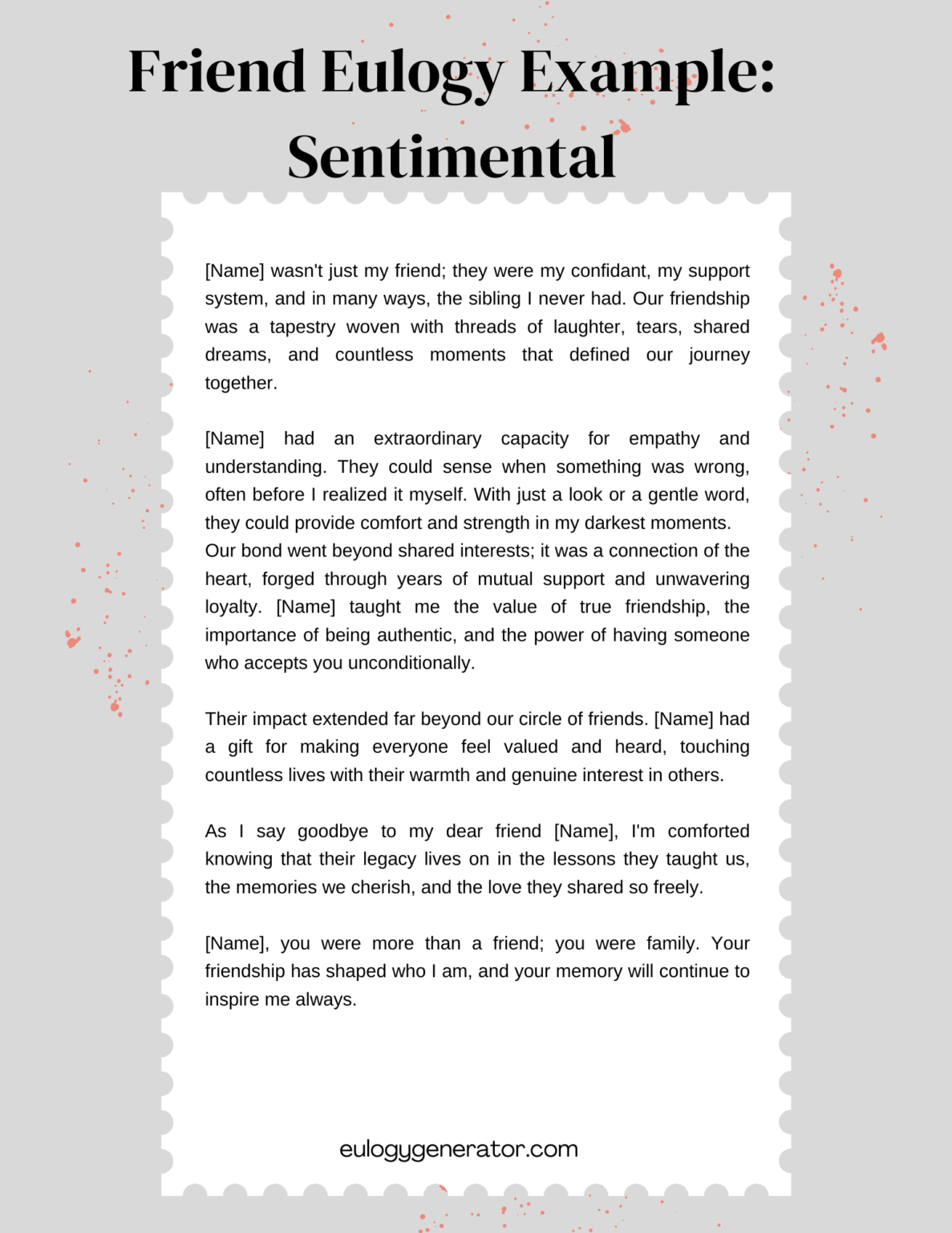 A Guide on Writing a Eulogy for Your Friend