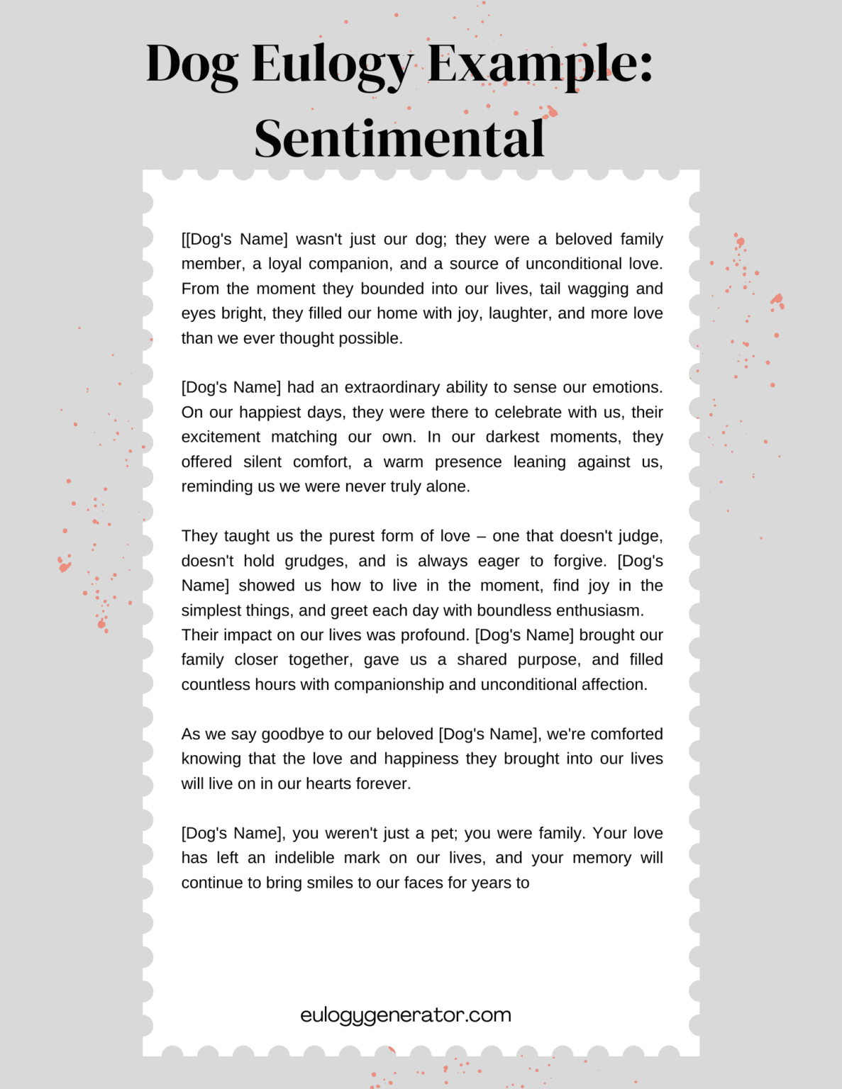 A Guide on Writing a Eulogy for Your Dog