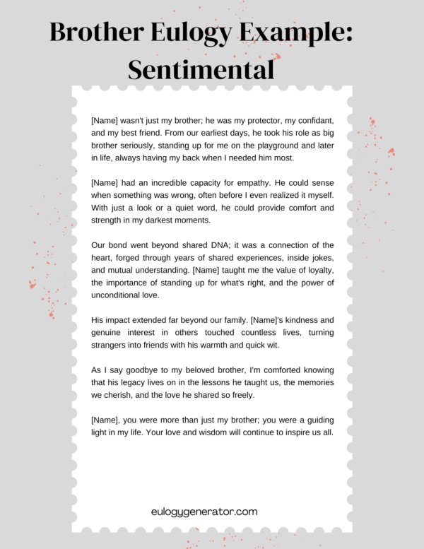 A Guide on Writing a Eulogy for Your Brother