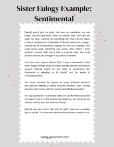 25 Eulogy Examples for Sisters | Eulogy Generator