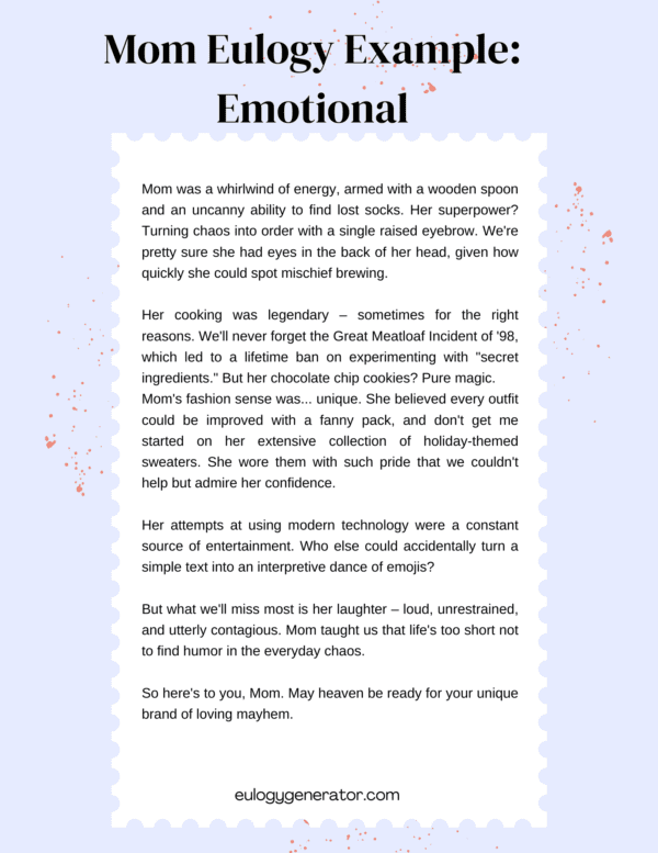A Guide on Writing a Eulogy for Your Mom