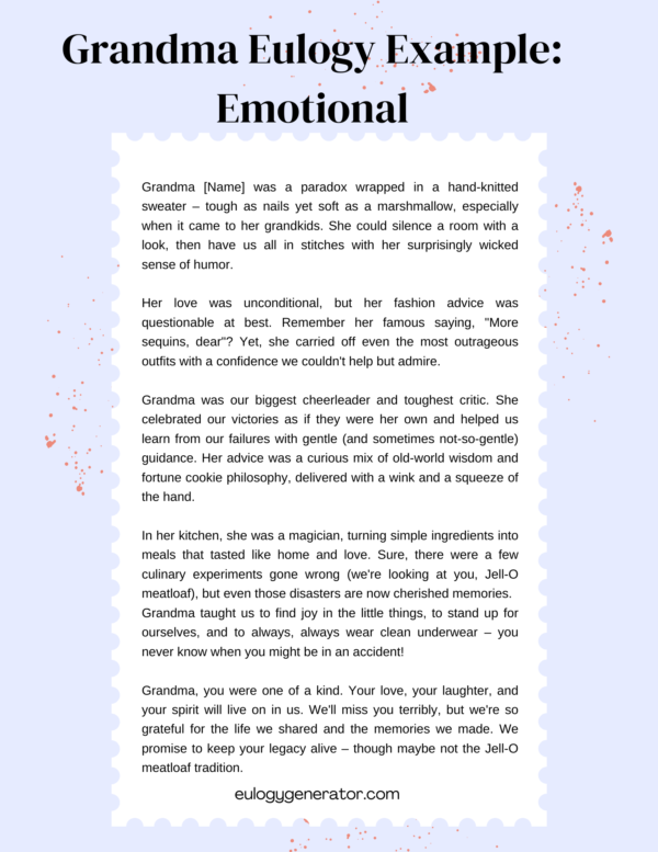 A Guide on Writing a Eulogy for Your Grandma