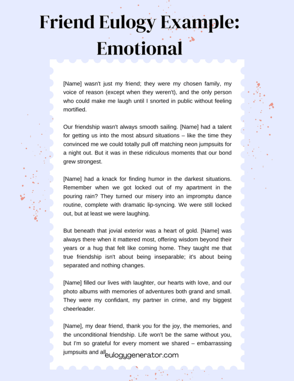 A Guide on Writing a Eulogy for Your Friend