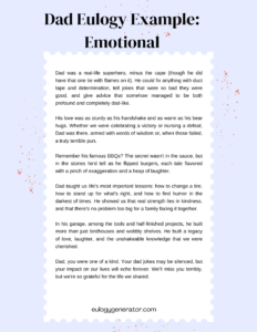 A Guide on Writing a Eulogy for Your Dad