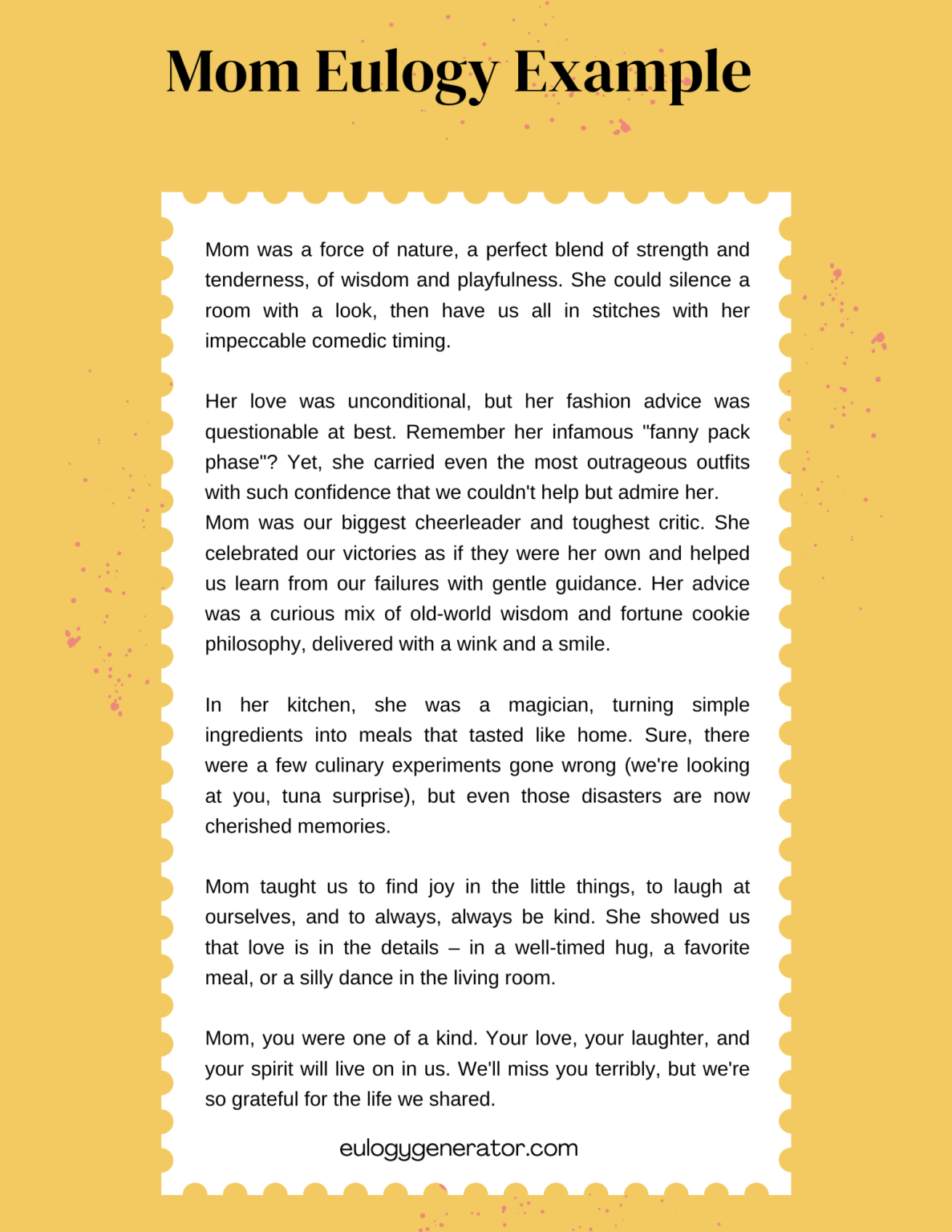 A Guide on Writing a Eulogy for Your Mom