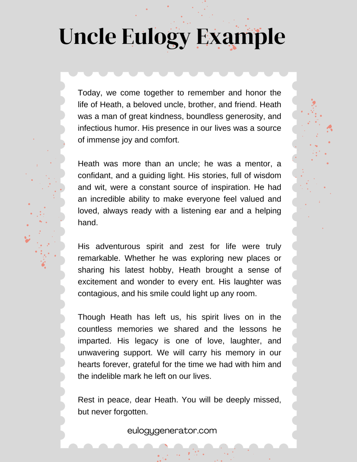 A Guide on Writing a Eulogy for Your Uncle