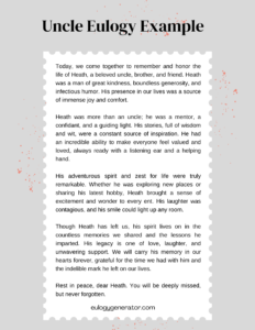 A Guide on Writing a Eulogy for Your Uncle