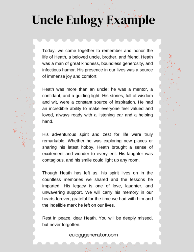 A Guide on Writing a Eulogy for Your Uncle