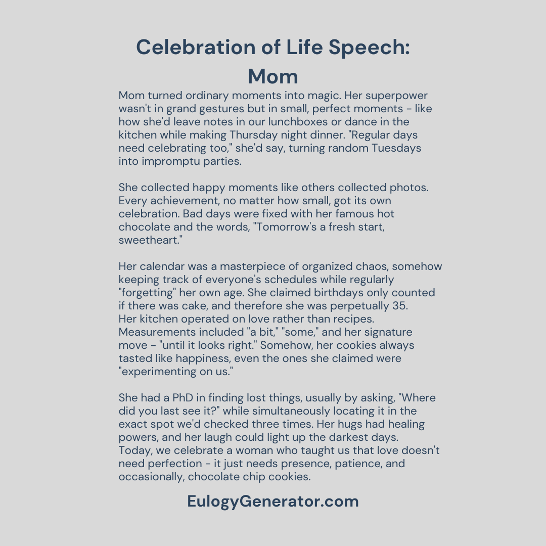 A Guide to Crafting a Celebration of Life Speech for Your Mom ...