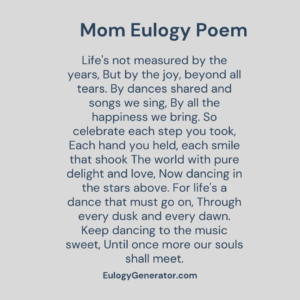 Heartfelt Mother Eulogy Poems to Honor Your Mom's Memory - Eulogies By Jen