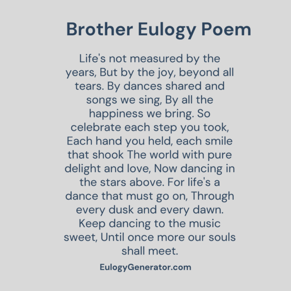 Heartfelt Brother Eulogy Poems