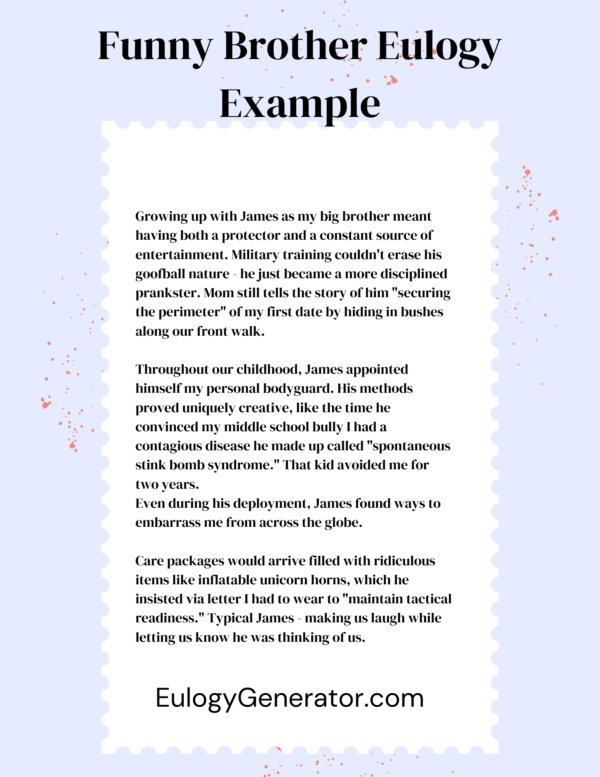 10 Funny Brother Eulogy Examples