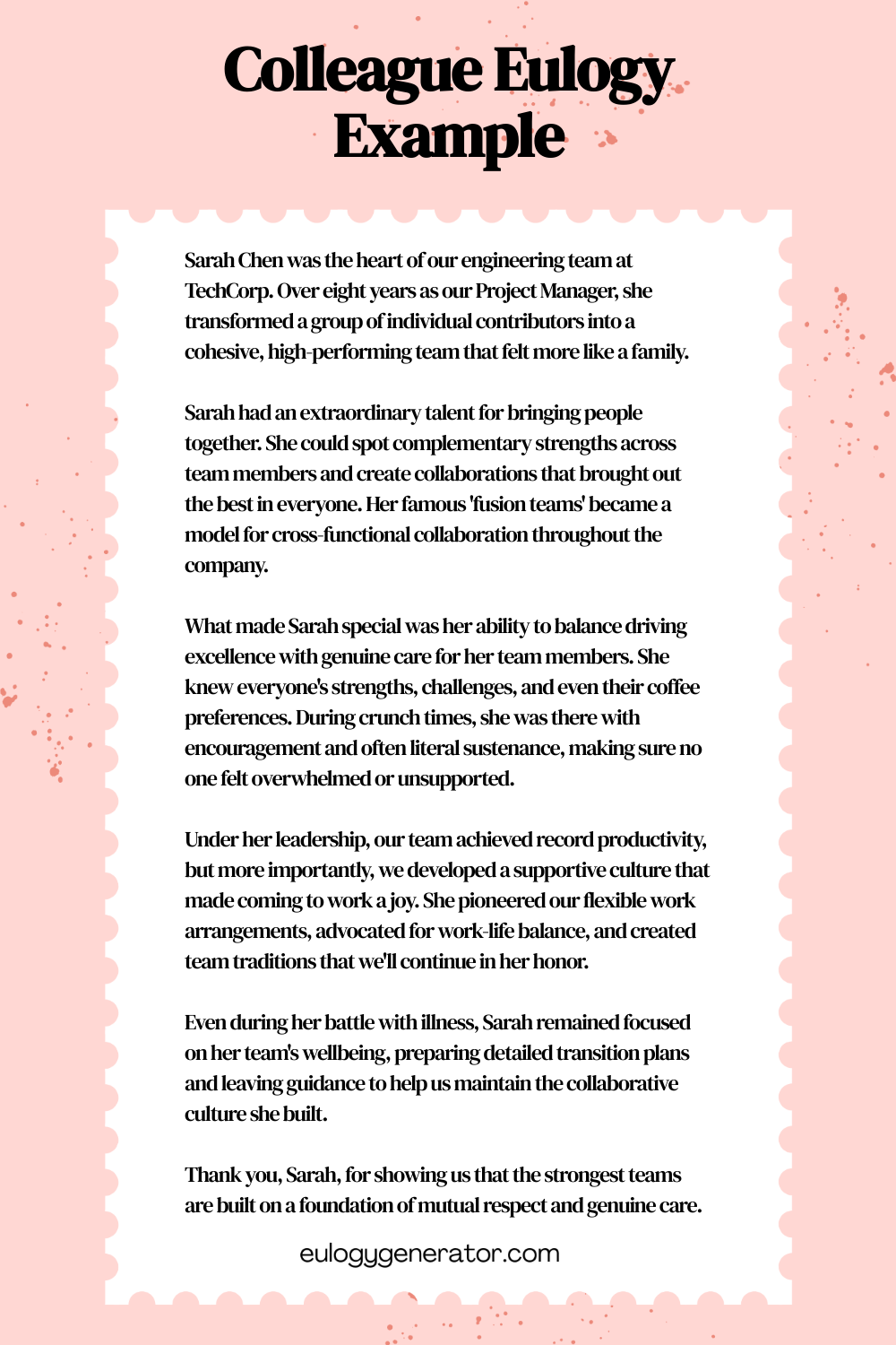 5 Colleague Eulogy Templates to Use as Inspiration - Eulogies By Jen