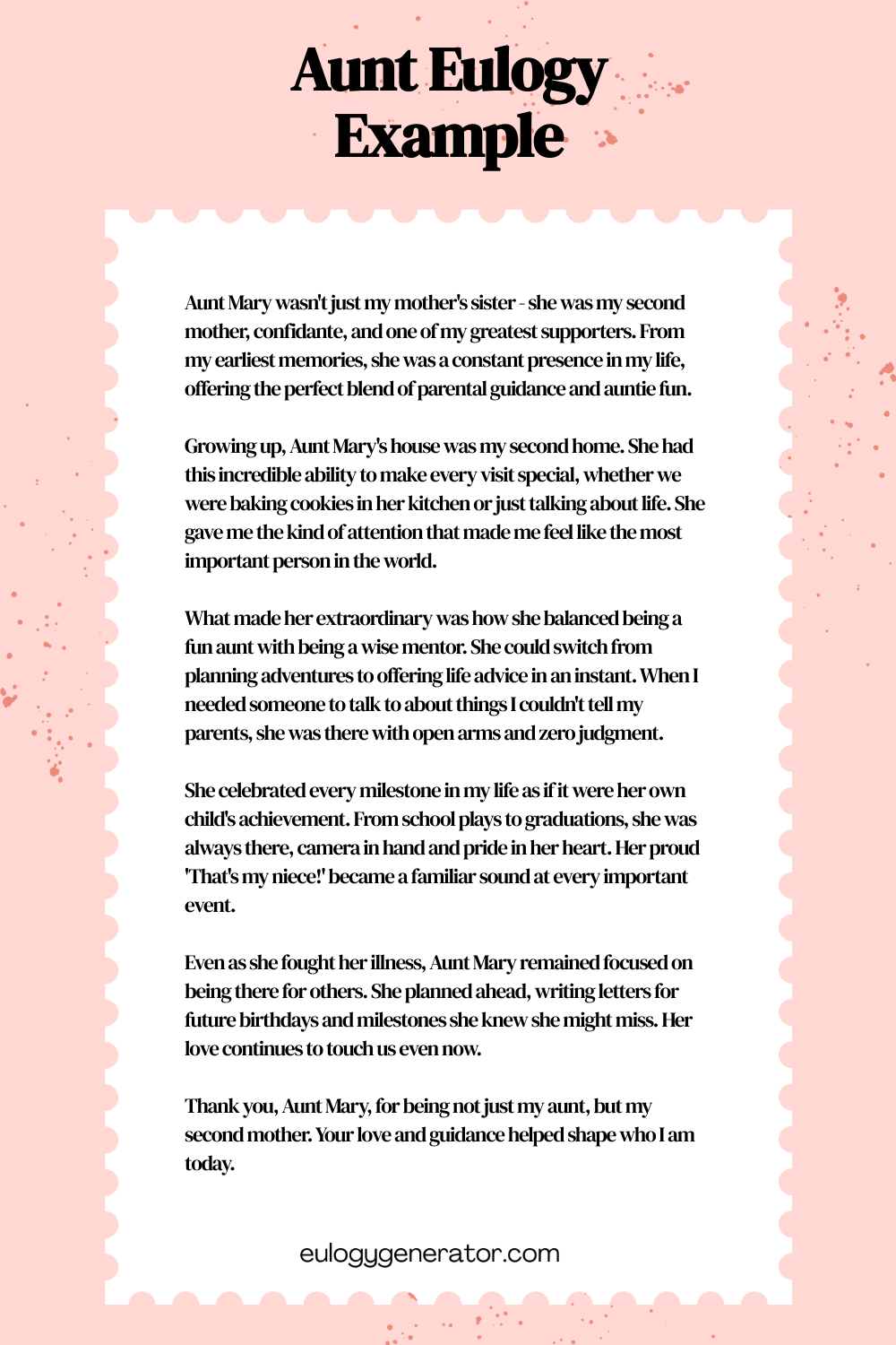 5 Aunt Eulogy Templates to Use as Inspiration - Eulogies By Jen